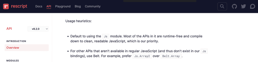 Belt.Array vs Js.Array in Rescript